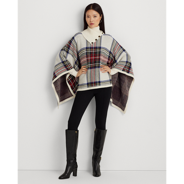 Checked Plaid Wool-Blend Poncho | Ralph Lauren® Australia