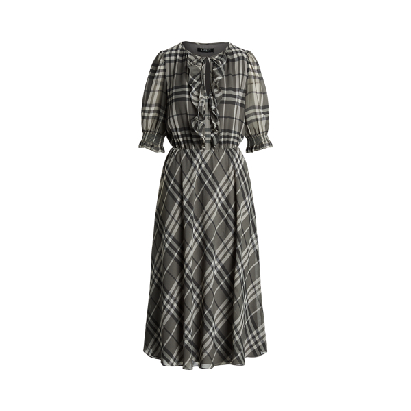 Vestido de georgette arrugado con lazo para Women | Ralph Lauren® ES