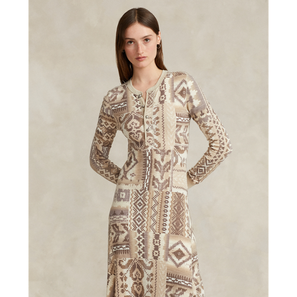 Patchwork-Motif Cotton Waffle Dress for Women | Ralph Lauren® UK