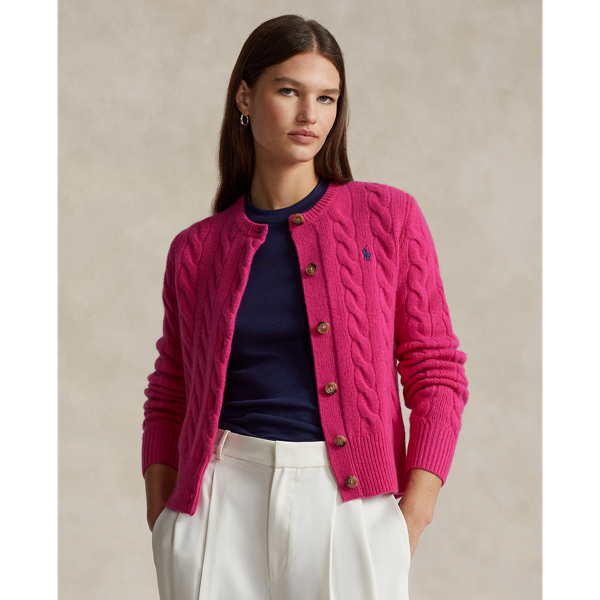 Cable-Knit Wool-Cashmere Cardigan | Ralph Lauren® Australia