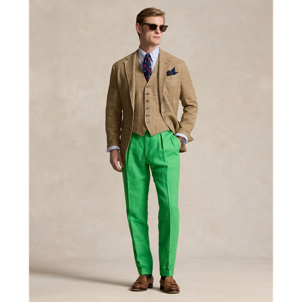 Pleated Linen Trouser for Men | Ralph Lauren® UK