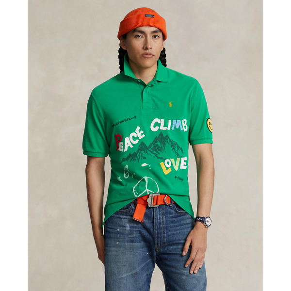 Classic Fit Peace Climb Love Polo Shirt