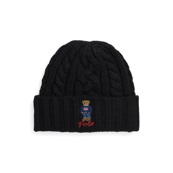 Polo Bear Cable-Knit Beanie
