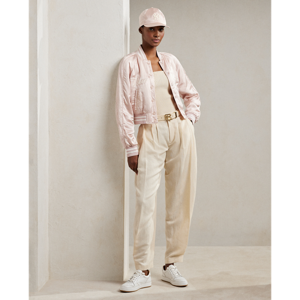 Avrill Pleated Mini-Basket-Weave Pant Ralph Lauren Collection 1