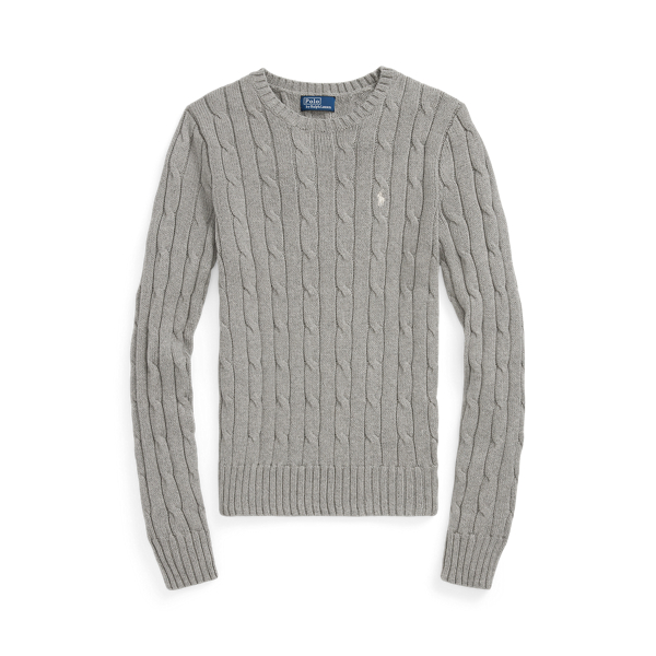 Cable-Knit Cotton Crewneck Sweater