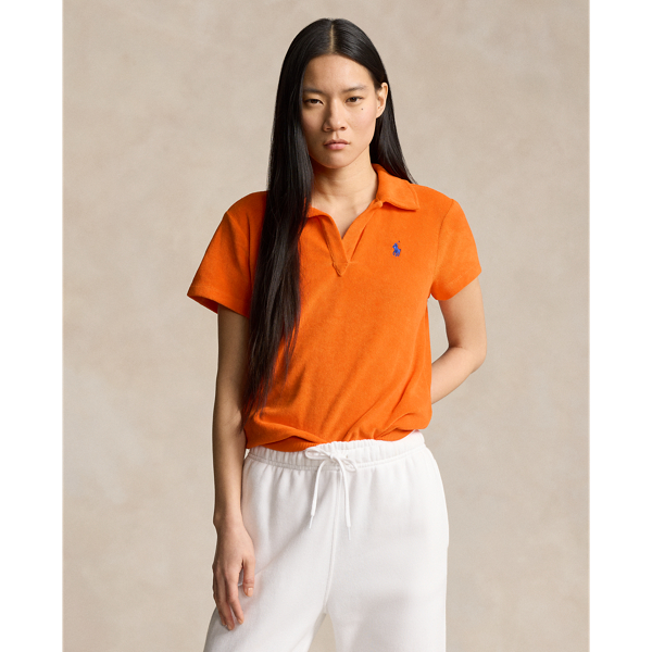 Shrunken Fit Terry Polo Shirt for Women | Ralph Lauren® UK