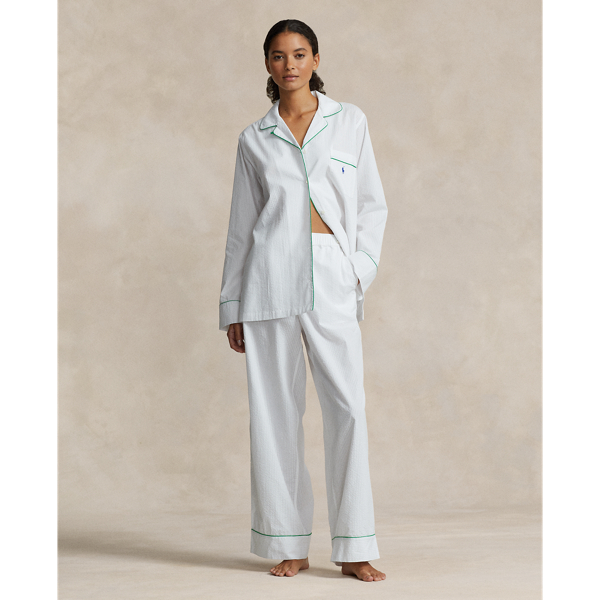 Striped Seersucker Long-Sleeve PJ Set Polo Ralph Lauren 1