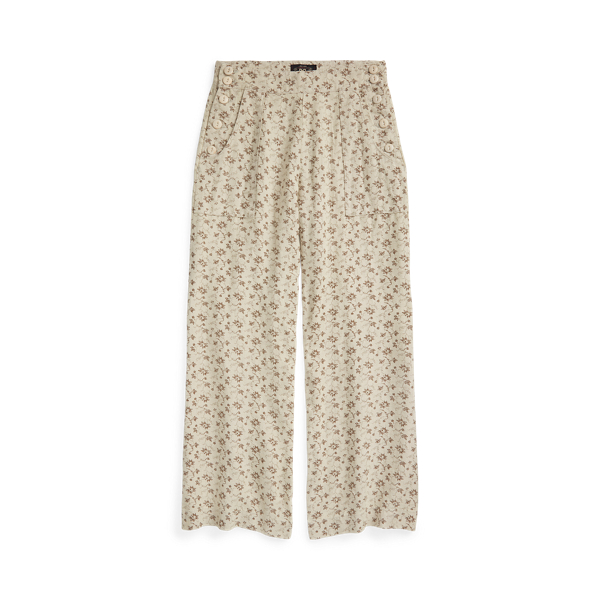 Natural/Sepia Floral-Print Seeded Linen Pant RRL 1
