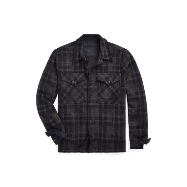 Navy/Black Plaid Wool Workshirt Sweater RRL 1