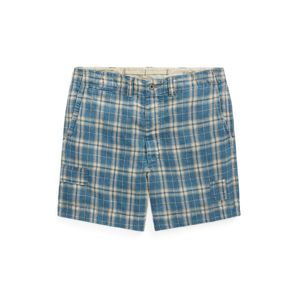 Indigo Plaid Linen Field Short for Men | Ralph Lauren® UK