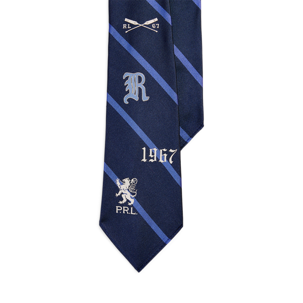 Navy Vintage-Inspired Striped Silk Repp Tie Polo Ralph Lauren 1