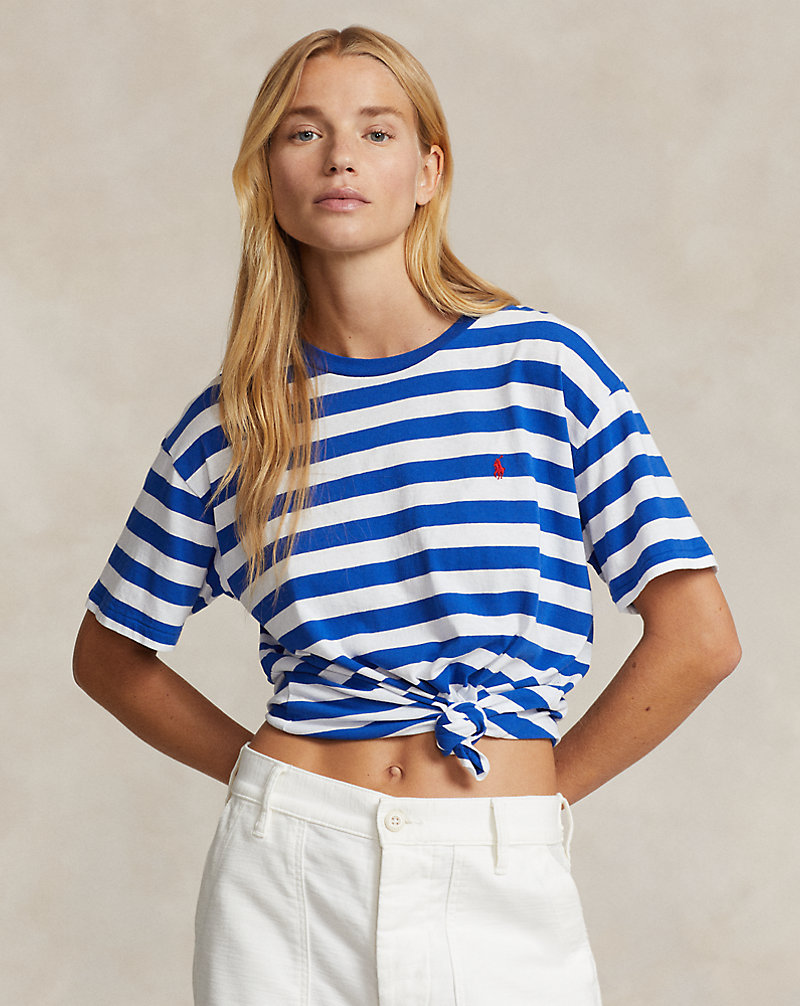 Striped Cotton Jersey Crewneck Tee Striped Cotton Jersey Crewneck Tee