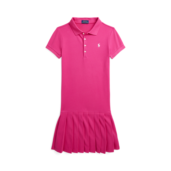 Robe Polo en piqué plissé stretch pour filles | Ralph Lauren® FR