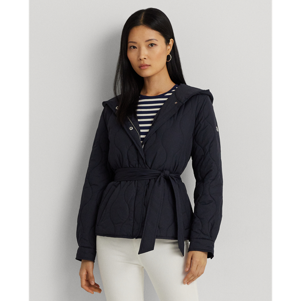 Belted Onion-Quilted Hooded Coat for Women | Ralph Lauren® IE