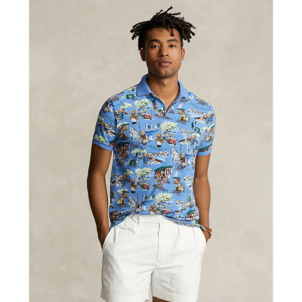 Custom Slim Polo Bear Mesh Polo Shirt for Men | Ralph Lauren® UK