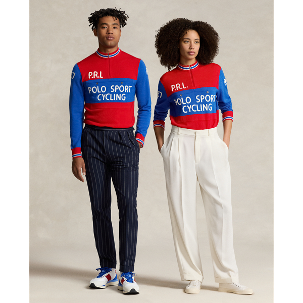 Red Combo Polo Sport Washable Wool Cycling Sweater Polo Ralph Lauren 1