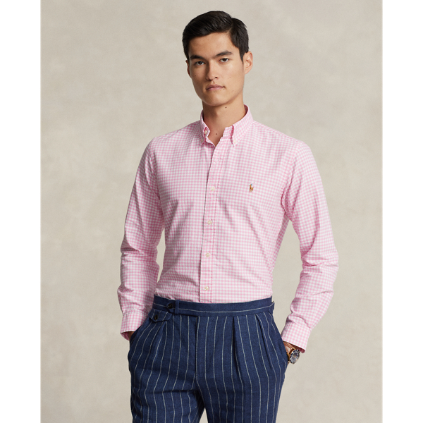 Custom Fit Gingham Oxford Shirt For Men Ralph Lauren® Uk