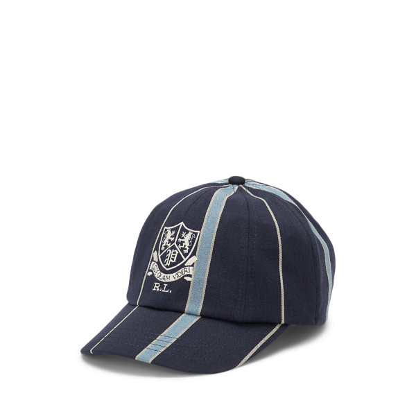 Crest Striped Satin Cricket Cap | Ralph Lauren® Australia