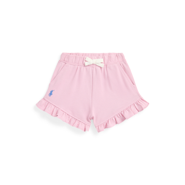 Garden Pink W/ Dusty Blue Ruffled Stretch Mesh Short Baby Girl 1