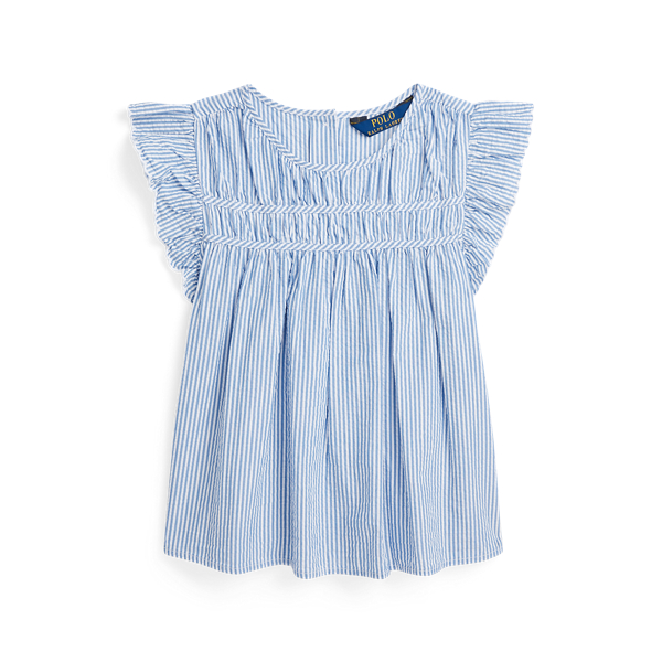 Striped Cotton Seersucker Top