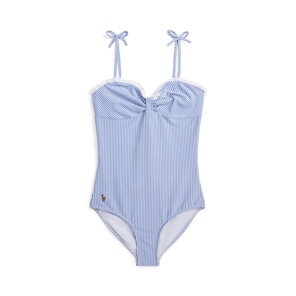 Seersucker-Print One-Piece Swimsuit for Girls | Ralph Lauren® UK