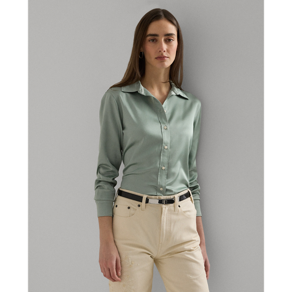 Camicia in charmeuse di raso Classic-Fit da donna | Ralph Lauren® IT