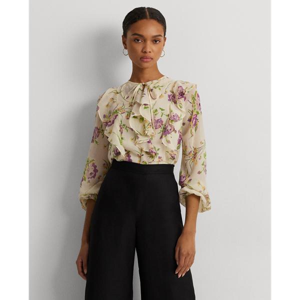 Floral Ruffle-Trim Georgette Blouse for Women | Ralph Lauren® UK