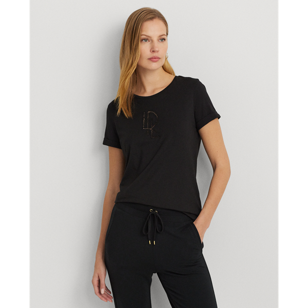 Beaded Logo Cotton Blend Jersey Tee Ralph Lauren® Australia