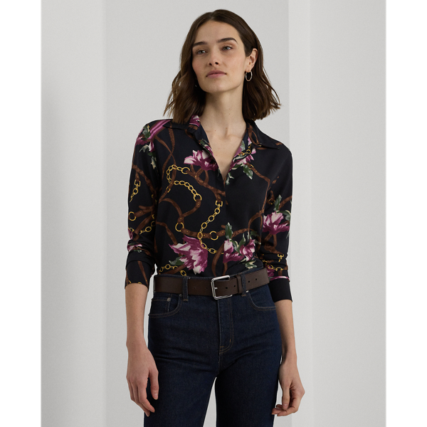 Classic Fit Print Crepe Shirt for Women | Ralph Lauren® UK