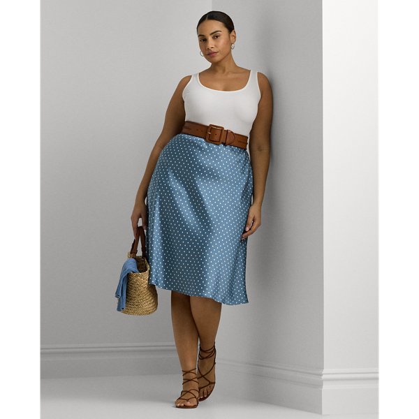 Falda midi de charmeuse de raso para mujer | Ralph Lauren® ES