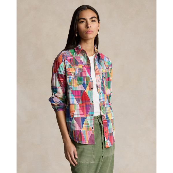 Plaid Patchwork Cotton Western Shirt | Ralph Lauren® Australia