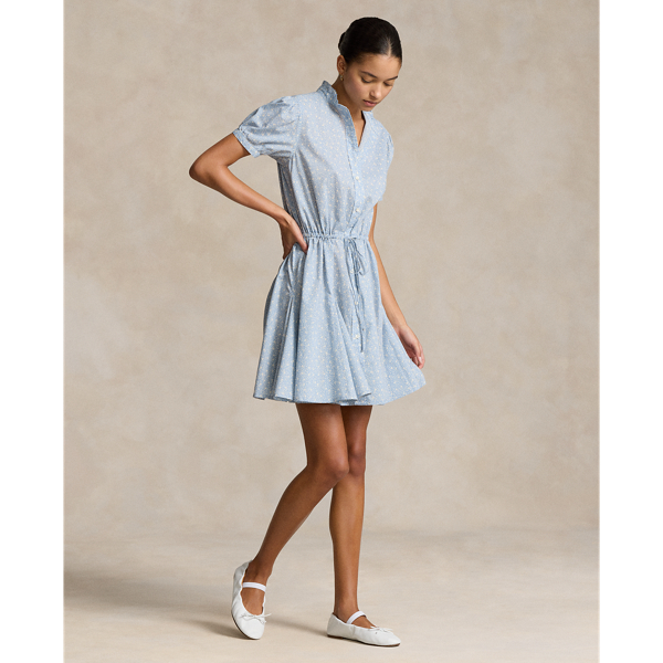 Mini Tulip Floral Floral Cotton Drawstring Dress Polo Ralph Lauren 1