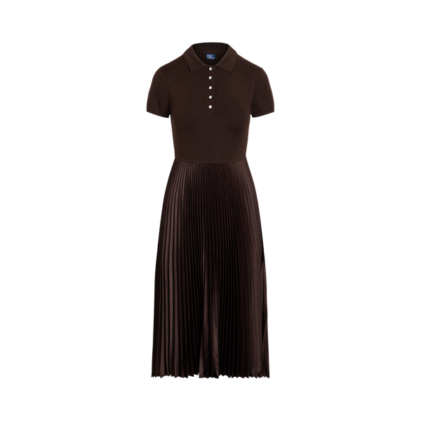 Sweater-Bodice Short-Sleeve Dress