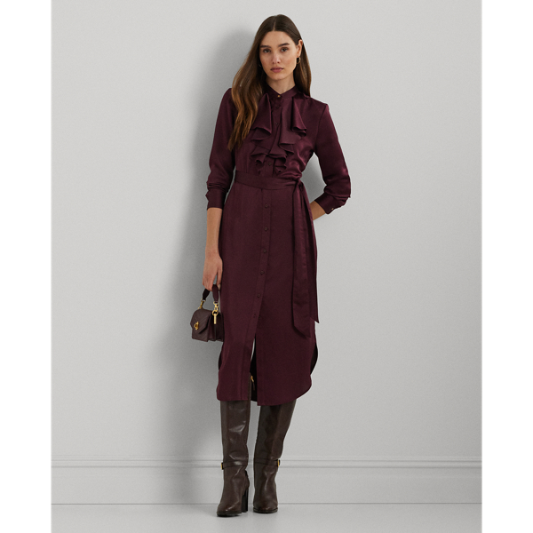 Vestido camisero de charmeuse de raso para mujer | Ralph Lauren® ES
