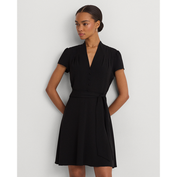 Belted Georgette Short-Sleeve Dress for Women | Ralph Lauren® UK