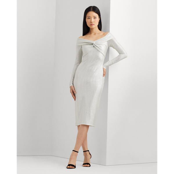 Metallic Off-the-Shoulder Cocktail Dress for Women | Ralph Lauren® UK