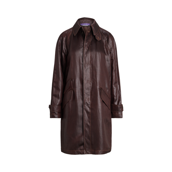 Crawford Lacquered Linen Balmacaan Coat for Women | Ralph Lauren® IN
