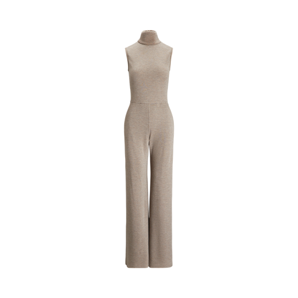Mélange Wool Jersey Roll Neck Jumpsuit for Women | Ralph Lauren® IN