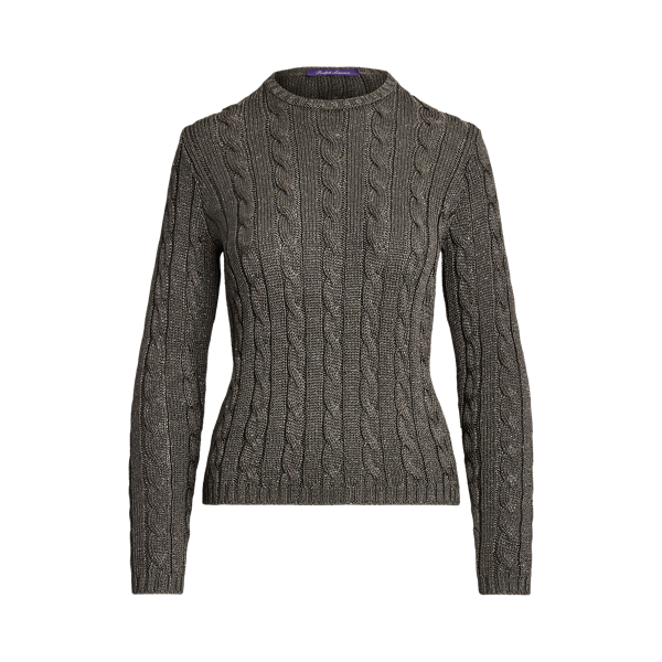 Cable Knit Silk Crewneck Jumper For Women Ralph Lauren® Br