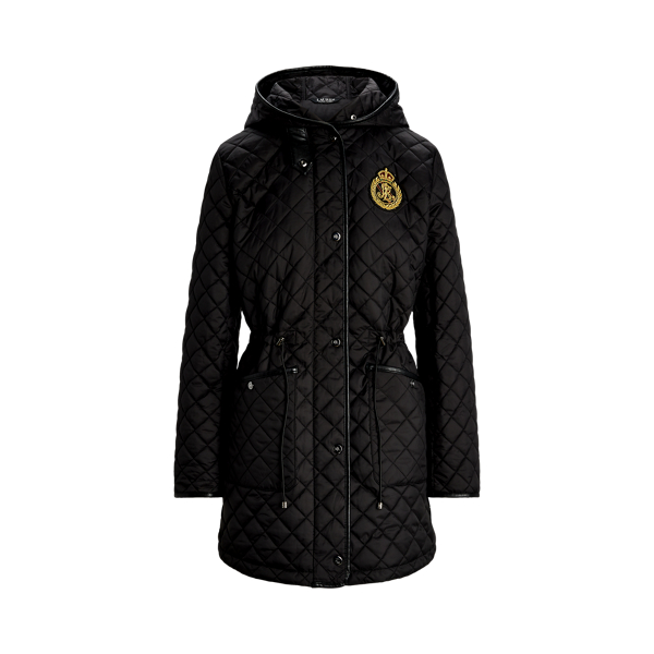 Crest-Patch Diamond-Quilted Hooded Coat for Women | Ralph Lauren® TM