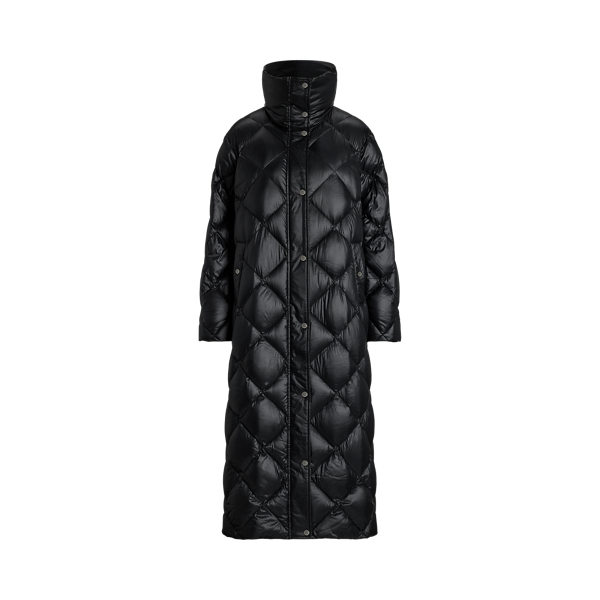 Diamond-Quilted Down Funnelneck Maxicoat for Women | Ralph Lauren® NL