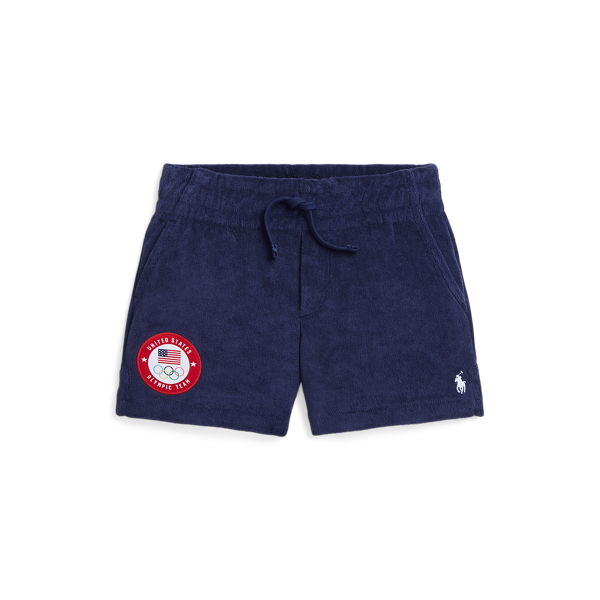 Refined Navy Team USA Terry Short Boys 2-7 1