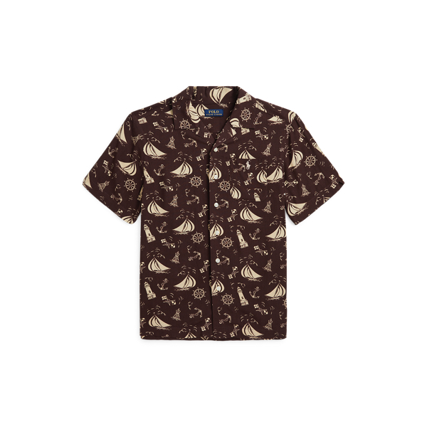 Nautical-Print Camp Shirt
