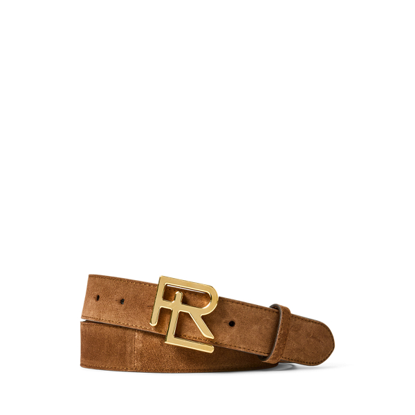 RL-Buckle Calf-Suede Belt | Ralph Lauren® Australia