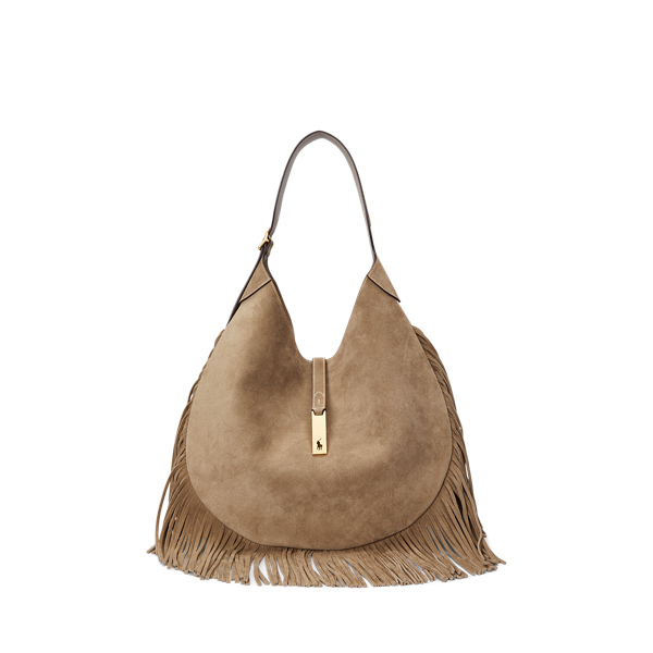 Polo ID Large Fringe Suede Shoulder Bag for Women | Ralph Lauren® UK