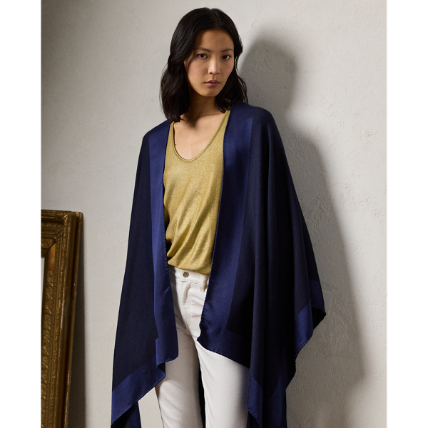 RL Silk-Cashmere Jacquard Ruana for Women | Ralph Lauren® UK
