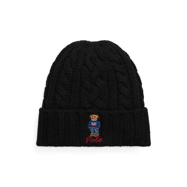 Polo Bear Cable-Knit Beanie