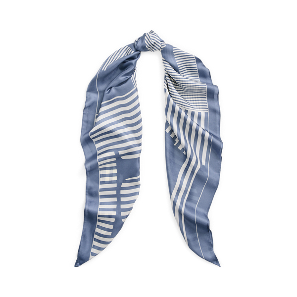 Natalie Logo Silk Twill Square Scarf
