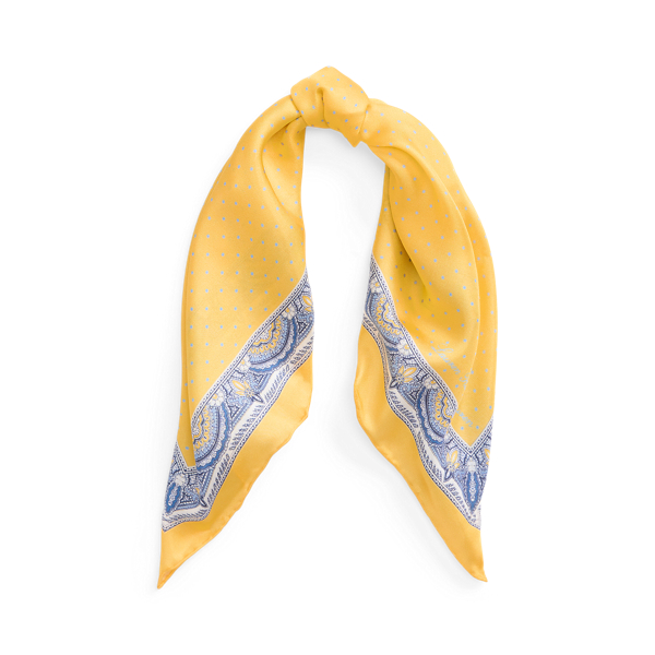 Simone Polka-Dot Silk Twill Square Scarf for Women | Ralph Lauren® UK