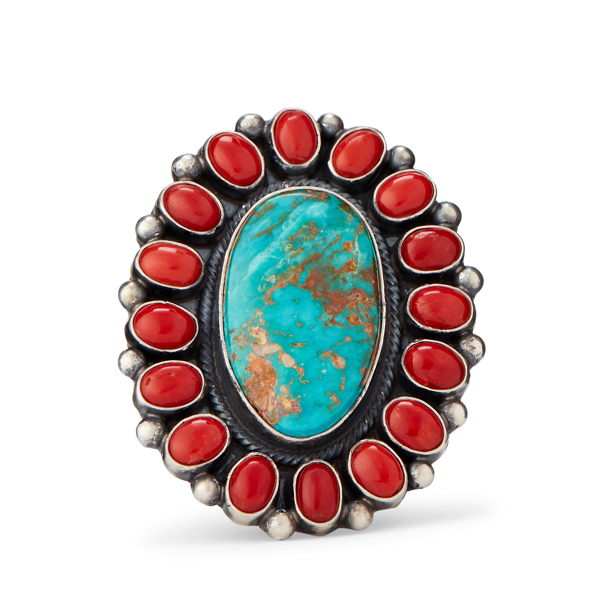 Leon & Val Martinez Coral Cluster Ring Polo Ralph Lauren 1